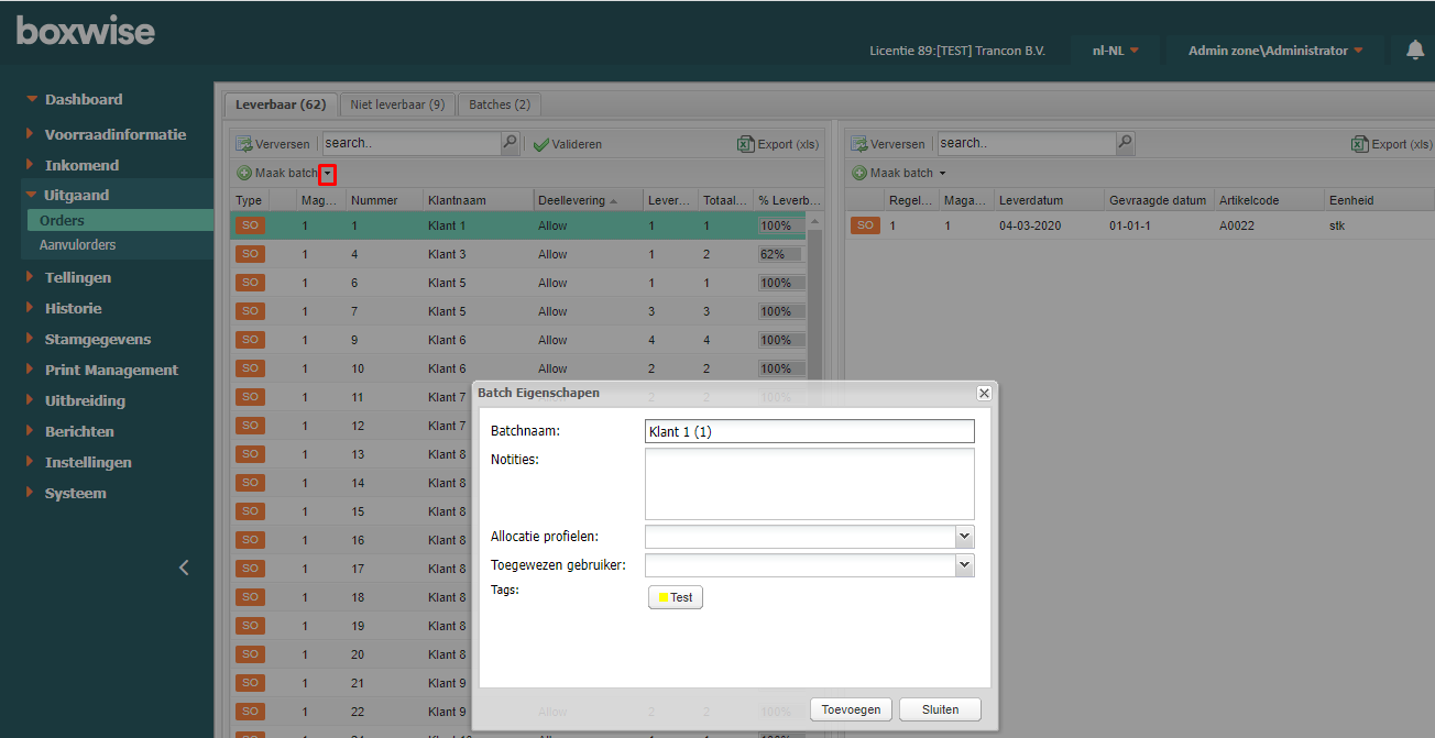 Batches maken in de management portal – Boxwise kennisbank