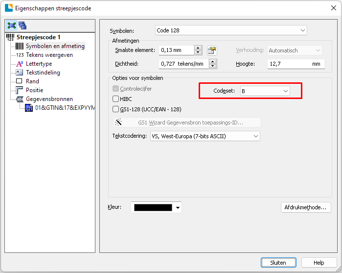 ZPL Code Voor Valide GS1 128 En GS1 datamatrix En Gebruik Juiste