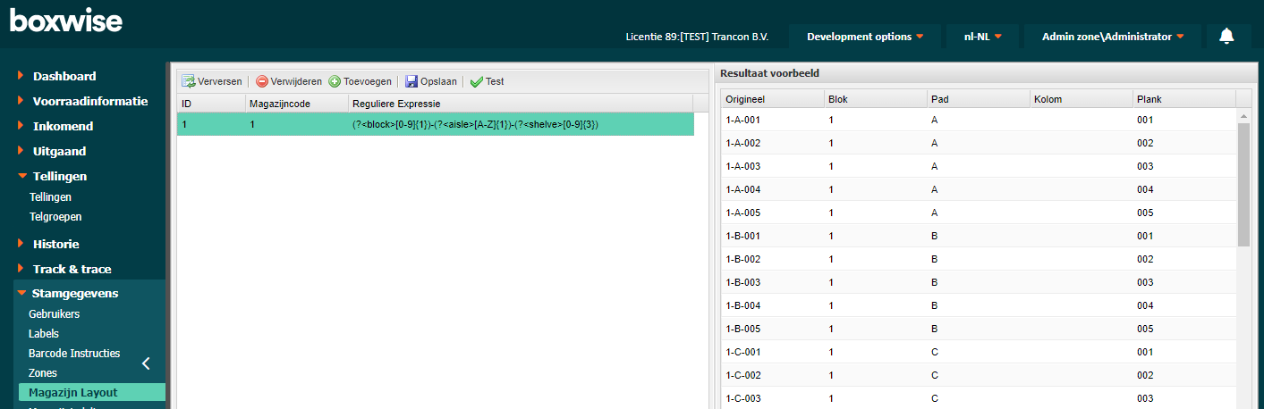 Inrichting voor traject tellen (tot versie 1.38) – Boxwise kennisbank