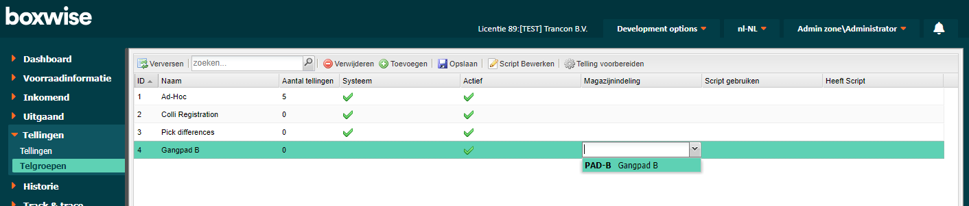 Inrichting voor traject tellen (tot versie 1.38) – Boxwise kennisbank